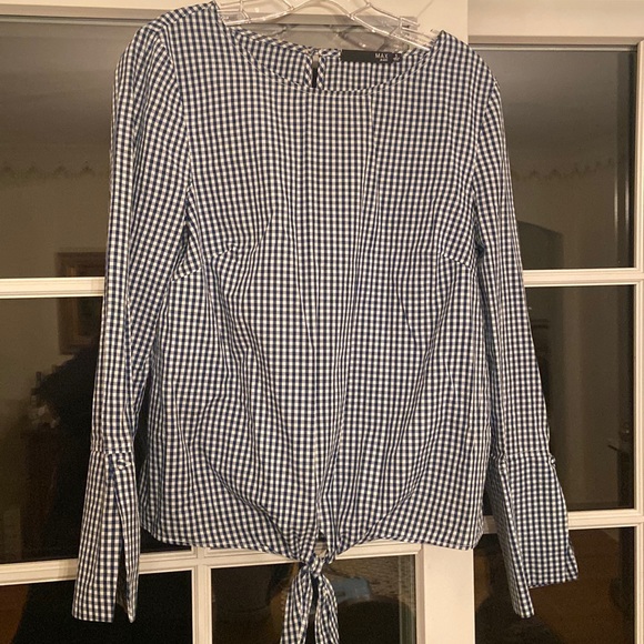 Max Jeans | Tops | Max Jeans Checkered Longsleeved Blouse | Poshmark